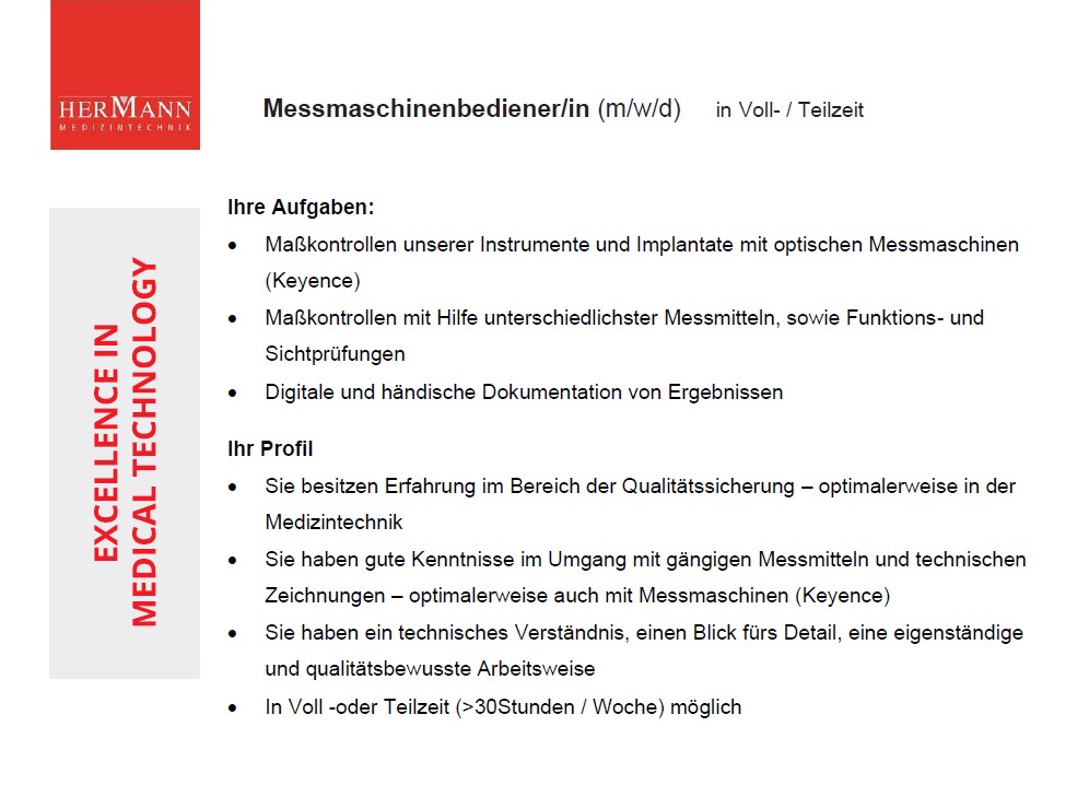 Hermann Medizintechnik: Jobs